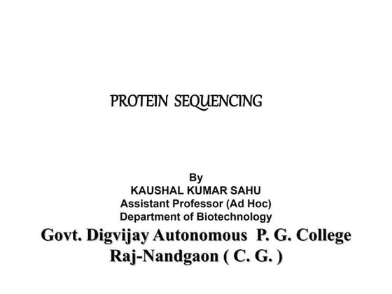 Sequencing of protein | PPTX