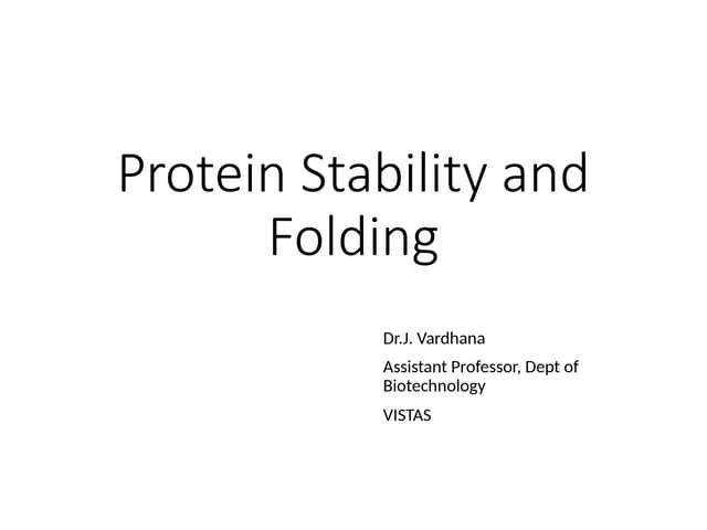 The mechanism of protein folding | PPT