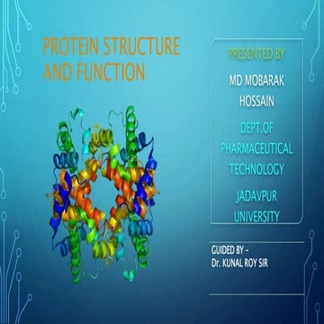 PROTEIN STRUCTURE AND FUNCTION PPT(MD MOBARAK HOSSAIN).pptx