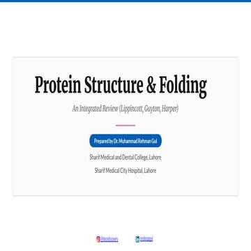 Protein Structure and Folding – Primary to Quaternary Structure ...