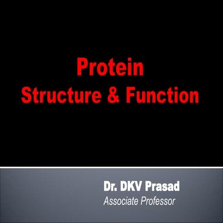 PROTEIN STRUCTURE & FUNCTION by Dr DKV 2023.ppt