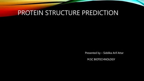 methods for protein structure prediction | PPT