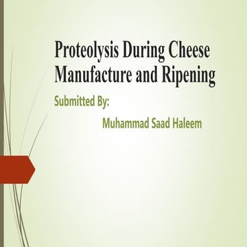 Proteolysis during cheese manufacture and ripening | PPTX