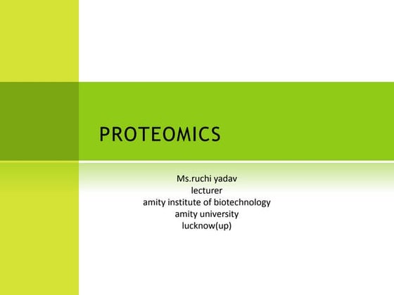 Introduction to proteomics | PPT