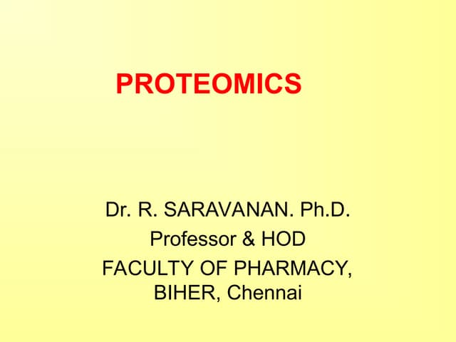 Applications of Proteomics Science | PPTX