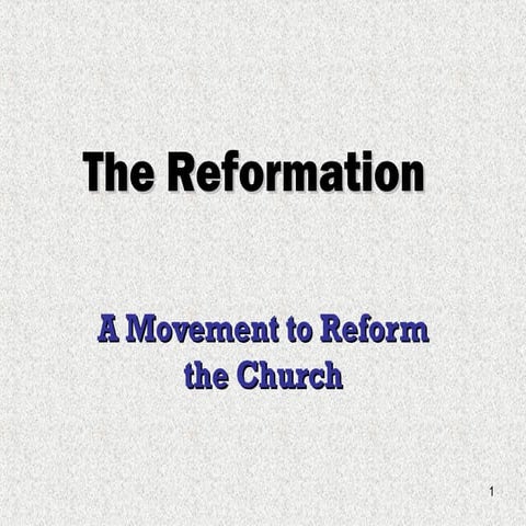 Protestant Reformation_Reformation Studies | PPT
