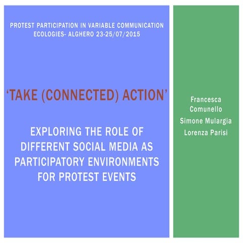 Take connected action: exploring the role of different social media as ...