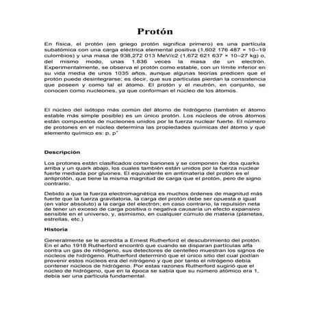 Descubrimiento del protón y neutrón gaby | PPTX