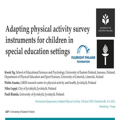 Adapting physical activity survey instruments for children in special ...