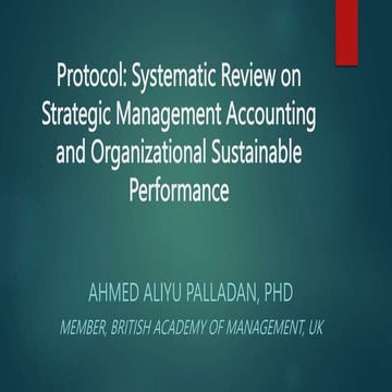 Protocol: Systematic Review on Strategic Management Accounting and ...