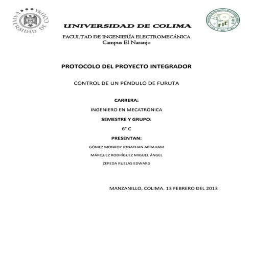 Protocolo de proyecto equipo 5 | DOCX | Computing | Technology & Computing