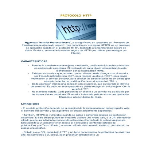 Seguridad Informatica - El Protocolo HTTP | PPTX