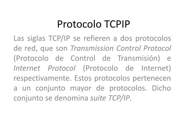 Protocolo Tcpip Ppt