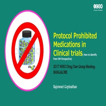Protocol prohibited medications in clinical trials | PPTX