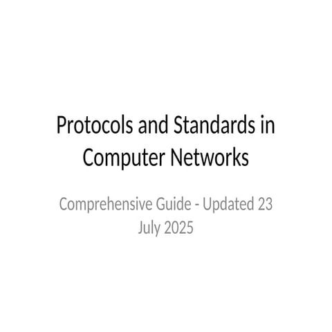 Protocols_and_Standards DATA COMMUNICATION AND NETWORKS | PPTX