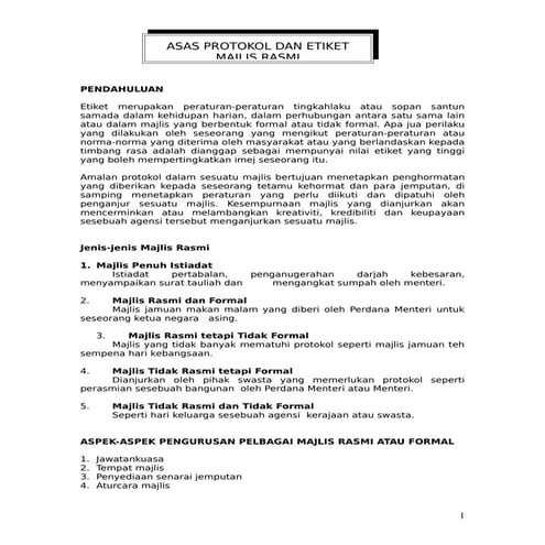 Protokol dan-etiket-majlis-rasmi | PDF