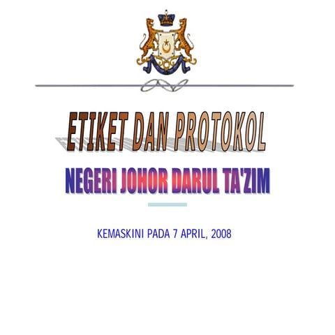 Etiket dan Protokol Johor | PDF