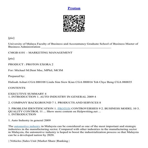Proton | PDF | Automotive Industry | Industries