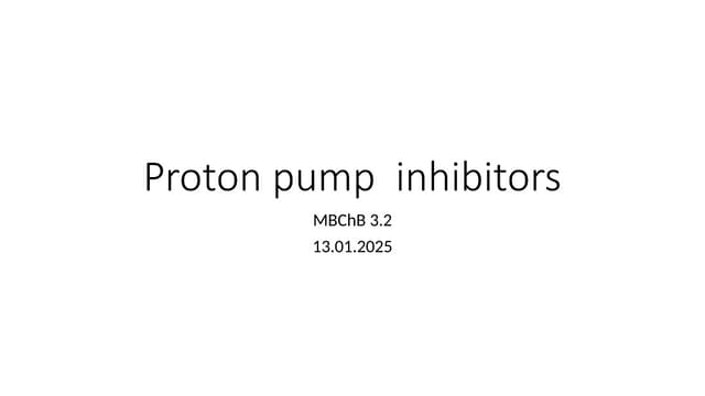 Proton pump inhibitor | PPTX
