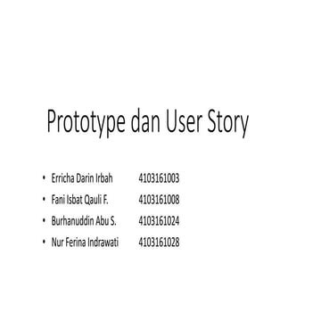 Prototype dan user story | PPTX