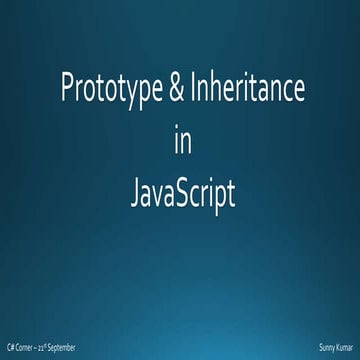 Prototype And Inheritance In Javascript Ppt