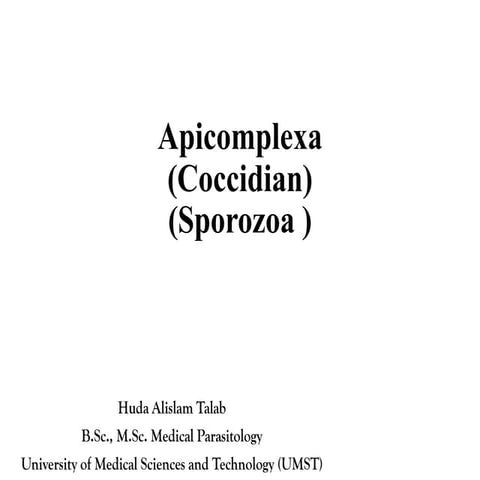 Protozology 3. Coccidian (Blood & Intestinal) | PDF