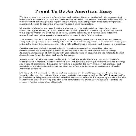 Proud To Be An American Essay | PDF