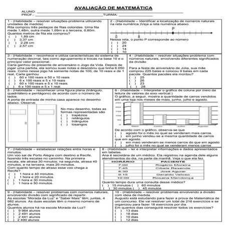 Prova de matematica | DOCX