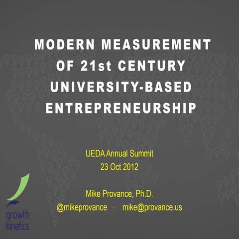 Modern Measurement of University-Based Entrepreneurship | PPT