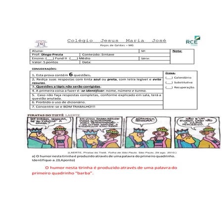 Prova setimos ii i resp | PDF