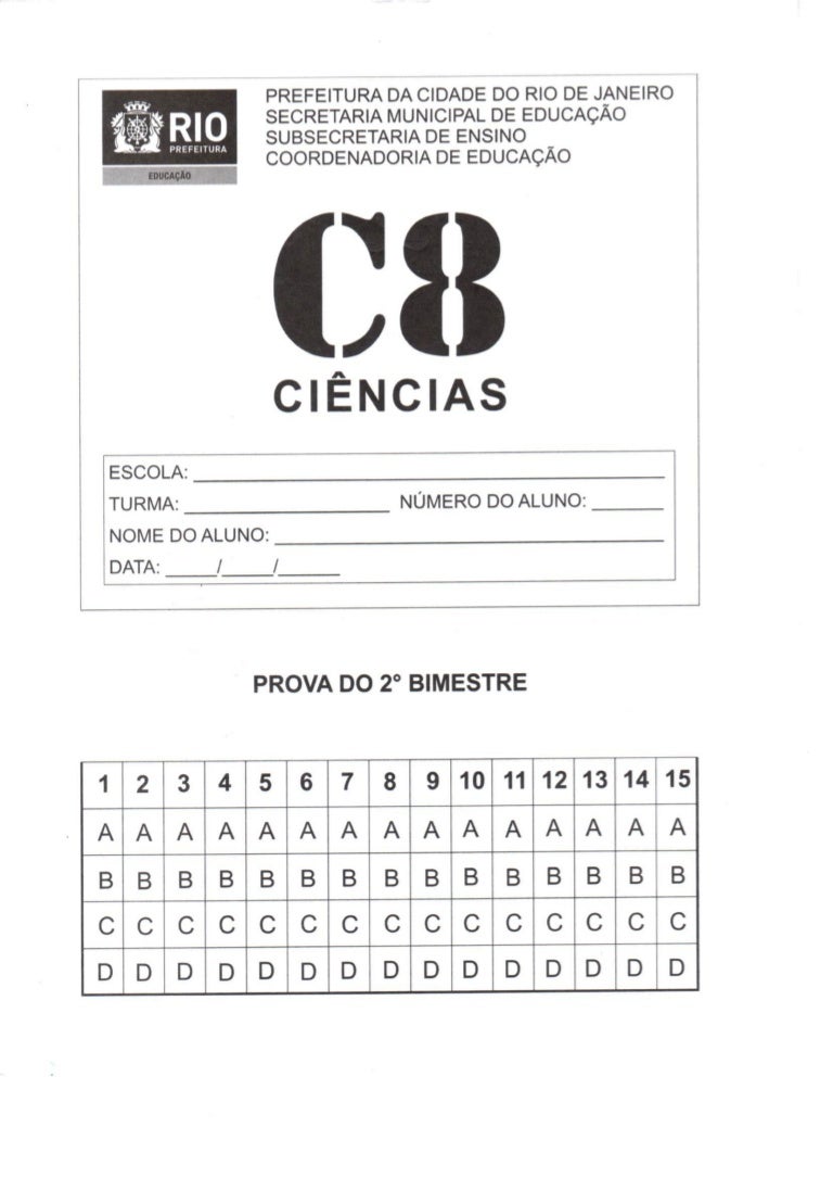 Prova SME 8º ano 2º bim 2013