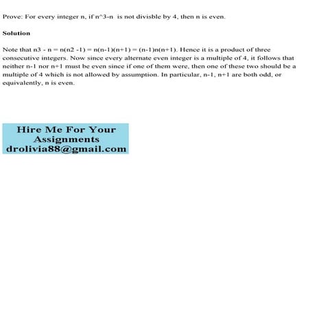 Prove For Every Integer N If N3 N Is Not Divisble By 4 Then N Ipdf 