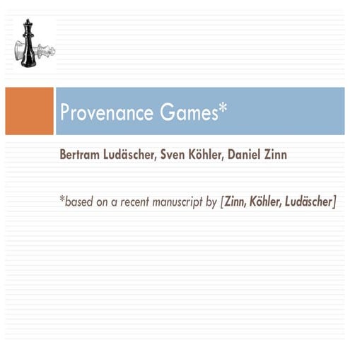 Provenance Games | PPT