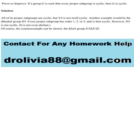 Prove or disprove If a group G is such that every proper subgroup is.pdf