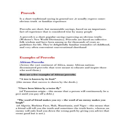 Proverb | DOC