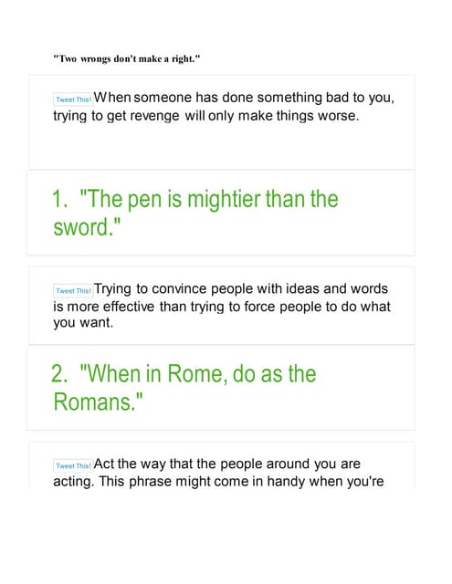 The 50 most important english proverbs | PDF