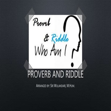 Proverb and Riddle | PPTX