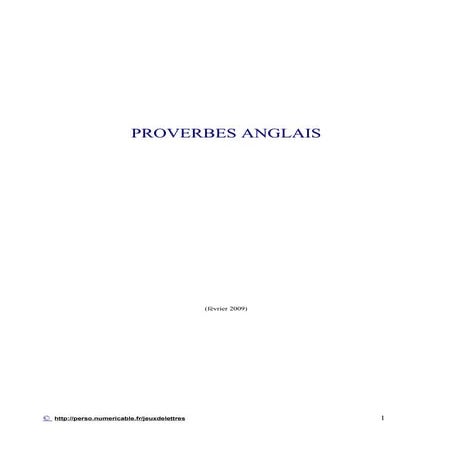 Proverbes en anglais | PDF