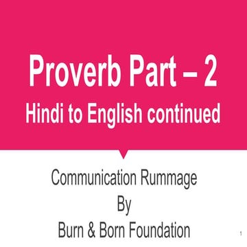 Proverb Hindi to English Part-2 | PPT