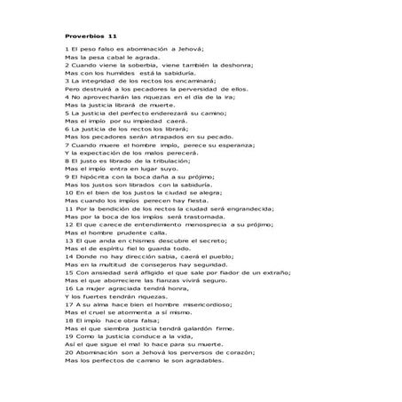 Proverbios 11 biblia | DOCX