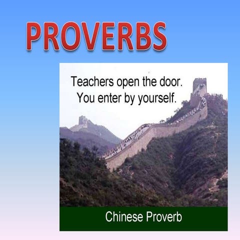 Proverbs | PPTX | Education