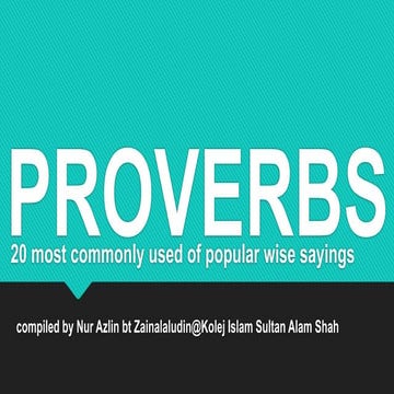 20 Most Commonly Used Proverbs | PPTX