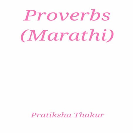 Proverbs (Marathi) | PDF