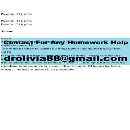 Prove that 151 is prime.Prove that 151 is prime.Prove that.pdf
