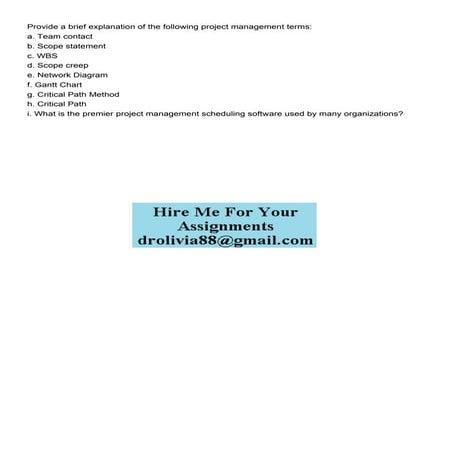 Provide a brief explanation of the following project managem.pdf