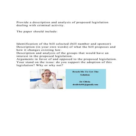 Provide a description and analysis of proposed legislation deali.docx