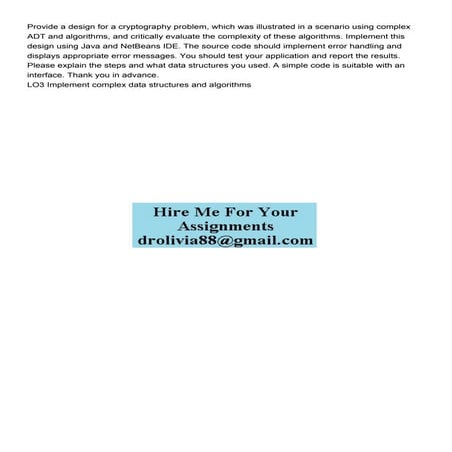 Provide a design for a cryptography problem which was illus.pdf