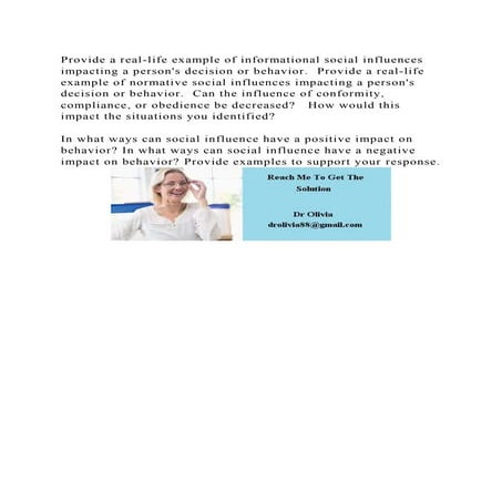 Provide a real-life example of informational social influences impac.docx