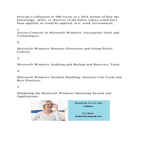 Provide a reflection of 500 words in a APA format of how the knowled.docx
