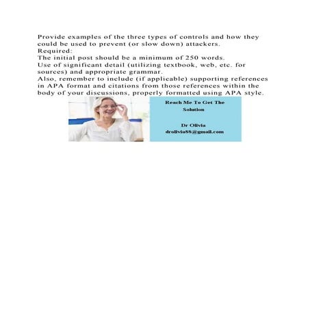 Provide examples of the three types of controls and how they could b.docx